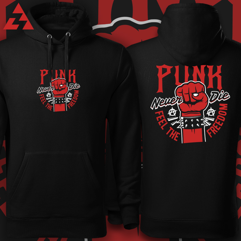 Mikina punk pánská Freedom | Tekno, dnb, rasta, ska, dubstep trička a ...